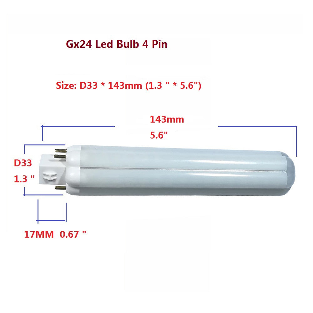 Gx24 Led Bulb 4 Pin 9w PL Retrofit Lamp 4000k Daylight Natural Eye Pro ...